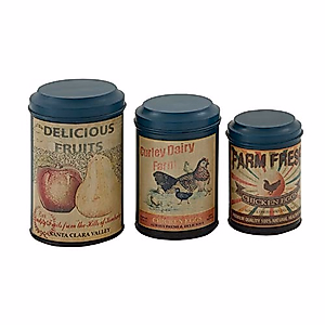 Deco 79 Metal Canister S/3 6", 7", 8" H-24989, 6"/7"/8"