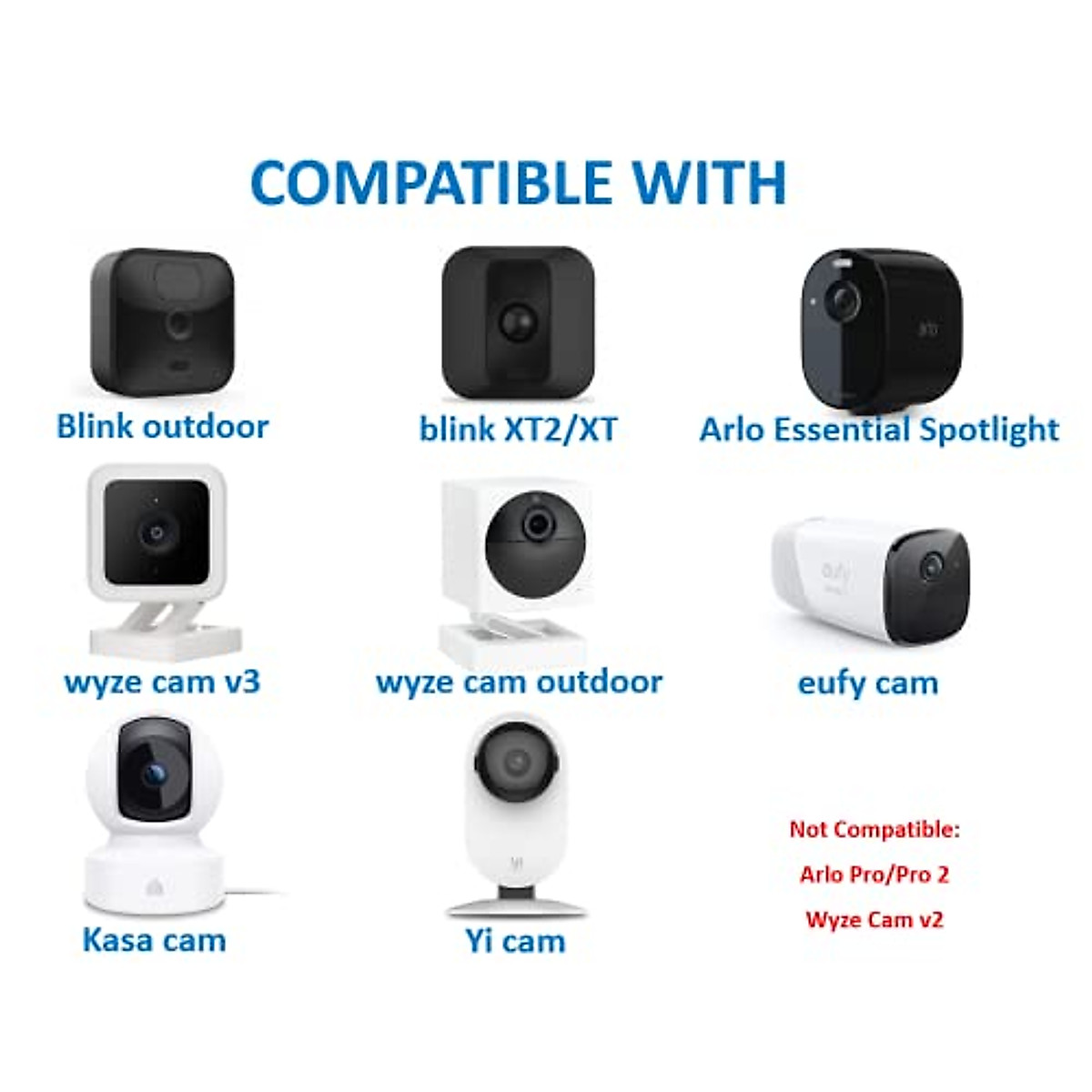 20FT Power Extension Cable Charger for Blink Outdoor,Blink XT2/XT,Wyze Cam V3,WyzeCam Outdoor,Arlo Essential,Eufy,KasaCam,Yi Camera,Weatherproof Charging Cord with Adapter for Security Cam 2Pack,Black