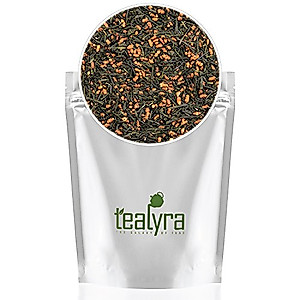 Tealyra - Gen Mai Cha Supreme - Japanese Loose Leaf Tea - Organically Grown - Genmaicha Green Tea with Brown Roasted Rice - Caffeine Level Low - 100g (3.5-ounce)