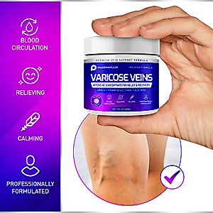 Pharmapulse Varicose & Spider Veins Soothing Leg Cream - Relaxing Leg Cream Formula - Fast-Acting Relief Cream - Expertly Crafted for Optimal Comfort 2oz