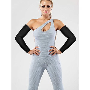 Boao 10 Pairs UV Sun Protection Arm Sleeve for Men Women Work Cooling Compression Tattoo Cover Up Sleeves for Cycling Fishing (Fresh Black)