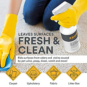 Zeiff Pet Stain and Odor Remover - Pet Odor Eliminator for Home and Professional Use - Pet Urine Enzyme Cleaner to Break Up Tough Stains - Carpet Stain Remover for Dog Urine and Cat Pee, Feces, Fluids