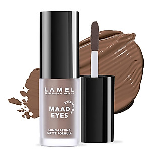 Lamel Matte Liquid Eyeshadow - Long Lasting Waterproof Eye Tint - Quick-Drying, Hypoallergenic Eye Makeup - Creamy & Smooth Formula - Brown Matte Cream Eyeshadow - Maad Eyes, №401, 5.2ml / 0.17oz
