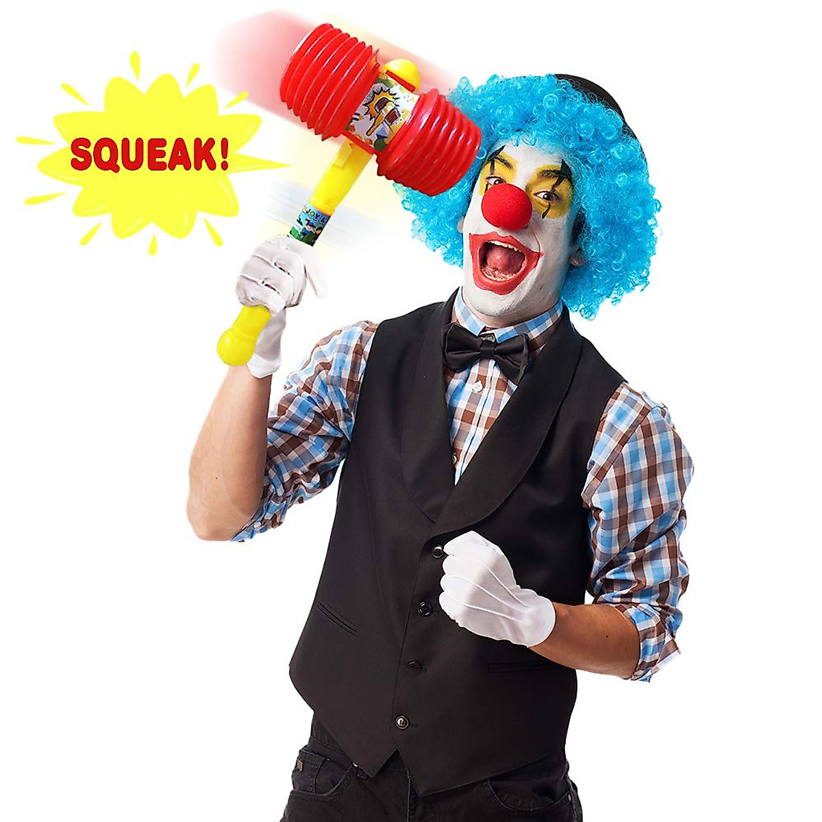 ArtCreativity Giant Squeaky Hammer, Jumbo 17 Inch Kids’ Squeaking Hammer Pounding Toy, Clown, Carnival, and Circus Birthday Party Favors, Best Gift for Boys and Girls Ages 3 Plus