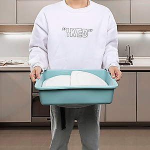 Yesdate Commercial Bus Box, 4-Pack Plastic Bus Tubs, 13 L Capacity, Green