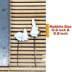 Ray 1979 Miniature Dollhouse Fairy Garden 0.5 inch Accessories 5 pcs Set for DIY Decorations, Mini Figurines for Mini Garden, Terrarium, Bonsai, Cactus, Moss Landscape (Rabbit -5Pcs)