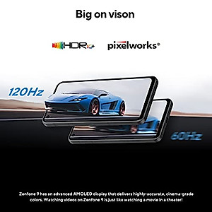 ASUS ZenFone 9 Cell Phone 5.9” FHD AMOLED, 4300mAh Battery, 50MP/12MP Dual Camera, 8GB RAM, 128GB, 5G LTE Unlocked Dual SIM, White, AI2202-8G128G-WH [US Version] (Renewed)