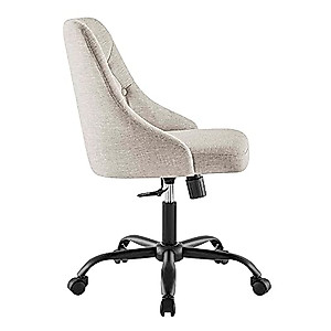 Modway Distinct Tufted Swivel Upholstered Office Chair, Black Beige 23 x 20.5 x 32