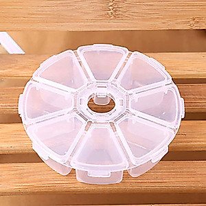 Pill Organizer, BPA Free Travel Pill Box Case Pill Medicine Vitamin Organizer Box, 8 Grids Nail Art Gem Guitar Picker Jewelry Beads Organizer Storage Case Box White
