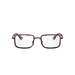 Persol PO2473V Rectangular Prescription Eyewear Frames, Brown/Striped Bordeaux/Demo Lens, 49 mm