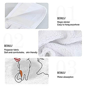 2 Pack USA Happy 4Th of July Hanging Kitchen Towel Cute Patriotic Cats Hand Towels Soft Coral Velvet Loop Dish Towel for Bathroom Washcloth Absorbent Tie Towel