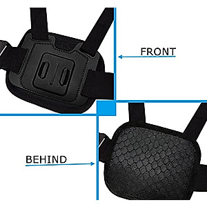 Suptig Chest Mount, Adjustable Chest Strap, Breathable Material Compatible for Gopro Hero 11 Hero 10 Hero 9 Hero 8 Hero 7 Hero 5 Hero 4 Hero 3, AKASO, DJI osmo and More Action Cameras (Black)