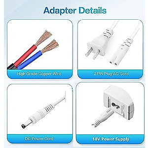 18V Power Cord Compatible with Cricut Maker and Cricut Explore Air 2 Cutting Machine Mini Cake Explore One Create Cricut Maker Replacement for 18V 3a DC cricut Explore air 2 Accessories