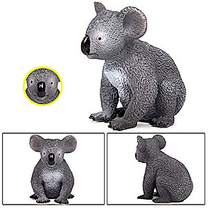 Koala Family Figurine Simulated Koalas Realistic Plastic Wild Animals, Set of 5