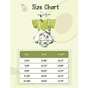 TyeSmo Baby Girl Dresses 9-12 Months Baby Girl Clothes Ruffle Short Sleeve Onesie Outfit Suspenders Baby Girl Romper Dresses for Baby Girls Summer Avocado Green