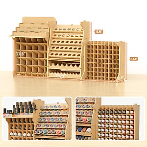 Bucasso Plastic Modeling Tool Storage Large Capacity Paint Combination Rack MDF Material Paint Box Holds 211 Paint DIY Tinting Ink Bottle Durable, Suitable for Tamiya/Mr.Hobby/Vallejo/Citadel GK PS