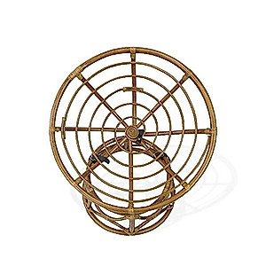 Kids Papasan Wicker Rattan Chair Natural Handmade with Cream Cushion, Colonial Color