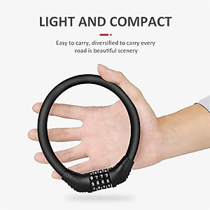 SJHY Bicycle Accessories Universal Mountain Bicycle Bike Lock Anti-Theft Portable Password Lock Fixed Bicycle Security Ring Lock Bike Parts (Color : Green)