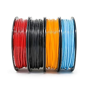 Gizmo Dorks Low Odor ABS 3D Printer Filament 1.75mm 200g Sample Pack - Black, Sky Blue, Orange, Red