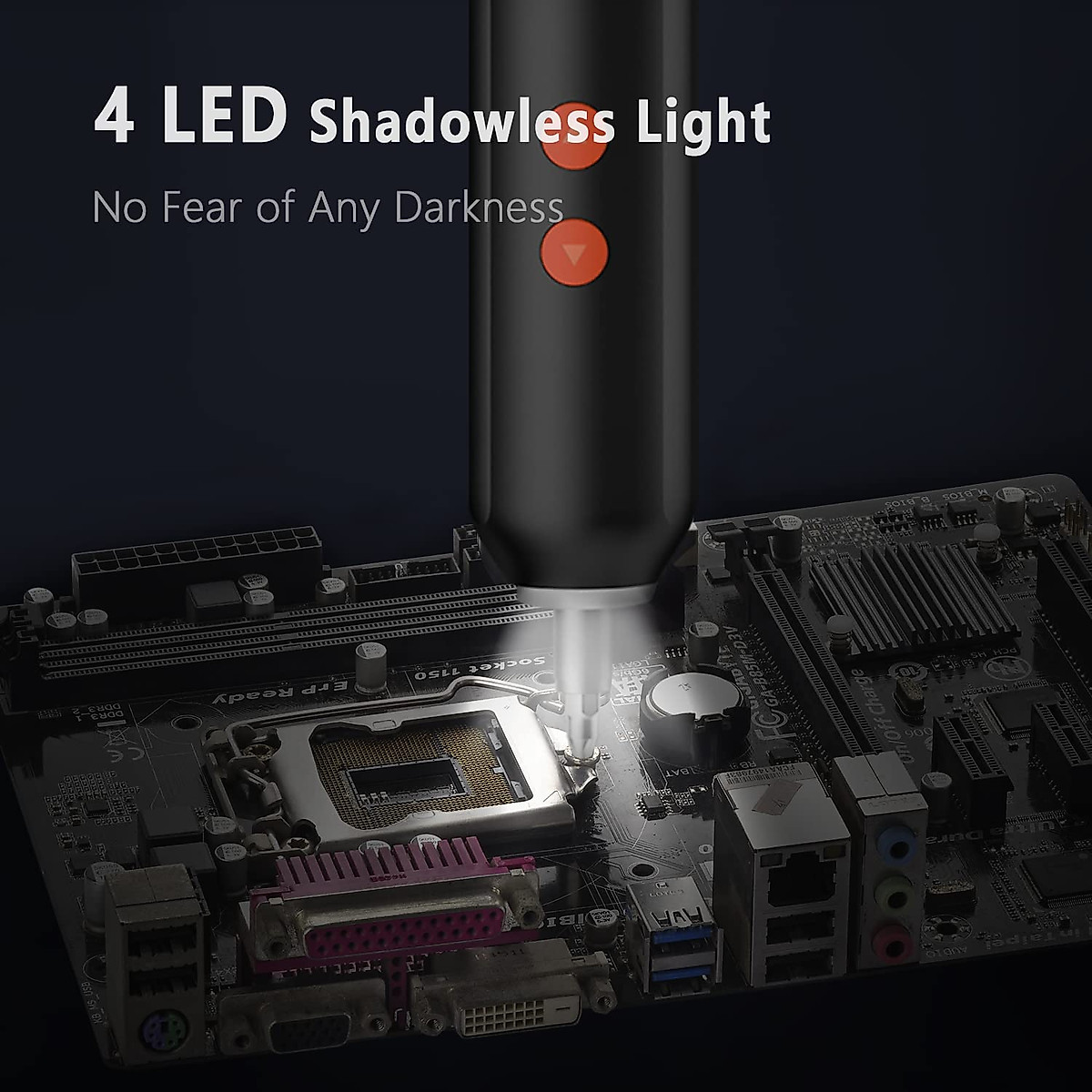 Electric Screwdriver Cordless, Power Screwdriver Set, Includes 5V Cordless Screwdriver Rechargeable with LED Lights, 20pcs Household Bits, USB-C Charging Cable, Magnetizer, Extension Rod, Manual