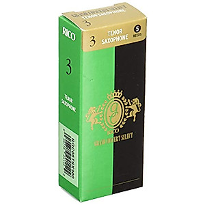 D’Addario Woodwinds Grand Concert Select Tenor Sax Reeds, Strength 3.0, 5-pack