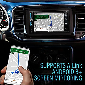 Planet Audio P9695BRC Car DVD Player - A-Link (Screen Mirroring), Bluetooth Audio and Hands-Free Calling, 6.95 Inch LCD Touchscreen, Double Din, DVD, CD, USB, SD, Aux AV in, Backup Camera Included