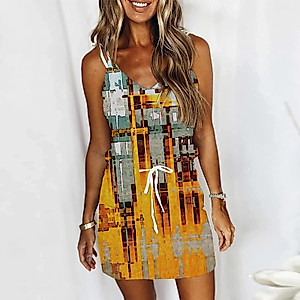 Cute Summer Dresses for Women Women's Casual Summer Short Sleeve Knee Length Mini Solid Color Pleated Dress