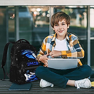 DAATUANG BlackSpaceBakpack Bak Pack Space Ship Book Bag Airplane Bookbag For Tavel Galaxy Bakpacks Universe Bak Packs Planes Durable Bookbags Funny Black Spaceship Bookbag Space Ship Book Bags Gift