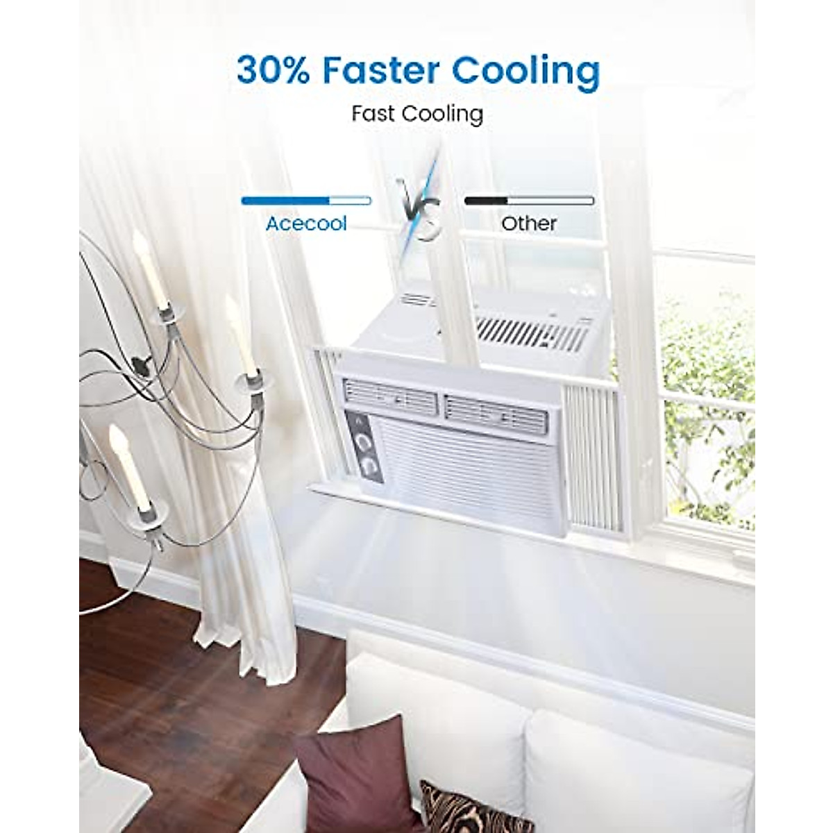 ACONEE 5000 BTU Window Air Conditioner, Window AC Unit with Easy-to-Use Mechanical Controls and Reusable Filter, Efficient Cooling for Smaller Areas, Cools 150 Sq.ft, 110-115V