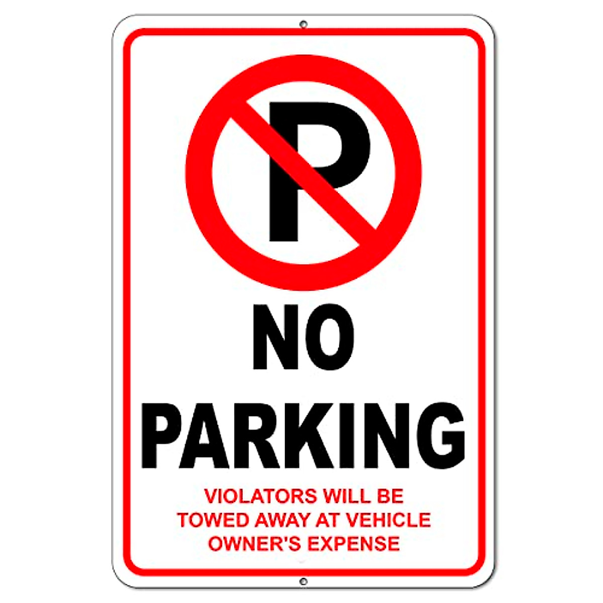 No Parking Signs - No Parking Signs for Driveways Aluminum 8x12 - No Parking Signs Will Be Towed- Do Not Block Driveway Sign - Please No Parking Sign - No Parking Signs Metal