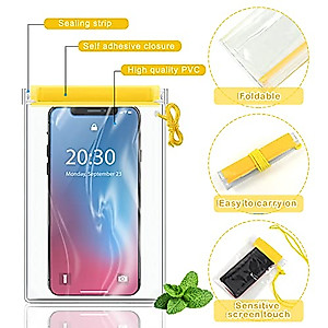 Meetory Clear Waterproof bags Pouch Dry Bags For Camera Mobile Phone Maps Kayak Document Holder - 3 Piece Set Waterproof Plastic Pouch Utility Bags(Yellow)