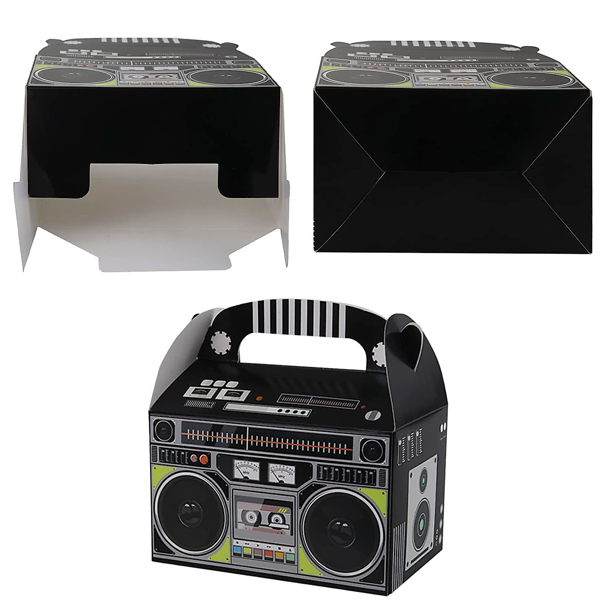 80s Party Favors Boxes – 24-Pcs 80s 90s Party Favor Boxes – Durable and Thick Cardstock Paper – Boom Box Retro Bulk Party Favor Boxes – Favor Box Set for Bachelorette Parties, Bridal Shower, Party