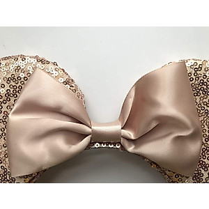 A Miaow Sequin Black Mouse Ears Headband MM Glitter Hair Clasp Adults Women Butterfly Hair Hoop Birthday Party Holiday Park Photo Supply (Shiny Champagnes)