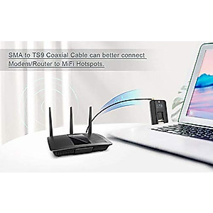 SUPERBAT SMA to TS9 Extension Cable (RG174 10ft) SMA Female to TS9 Adapter Cable 50 Ohm for MiFi Router USB Modems MiFi Hotspots MIMO Antenna Dongle