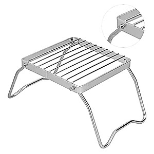 Burner Stand, Portable Stainless Steel Burner Bracket, 6.3inch Foldable Outdoor Gas Stove Pot Rack, Heat Resistance Burner Stove Stand with Storage Bag for Cooking Party Camping Barbecue, Burner