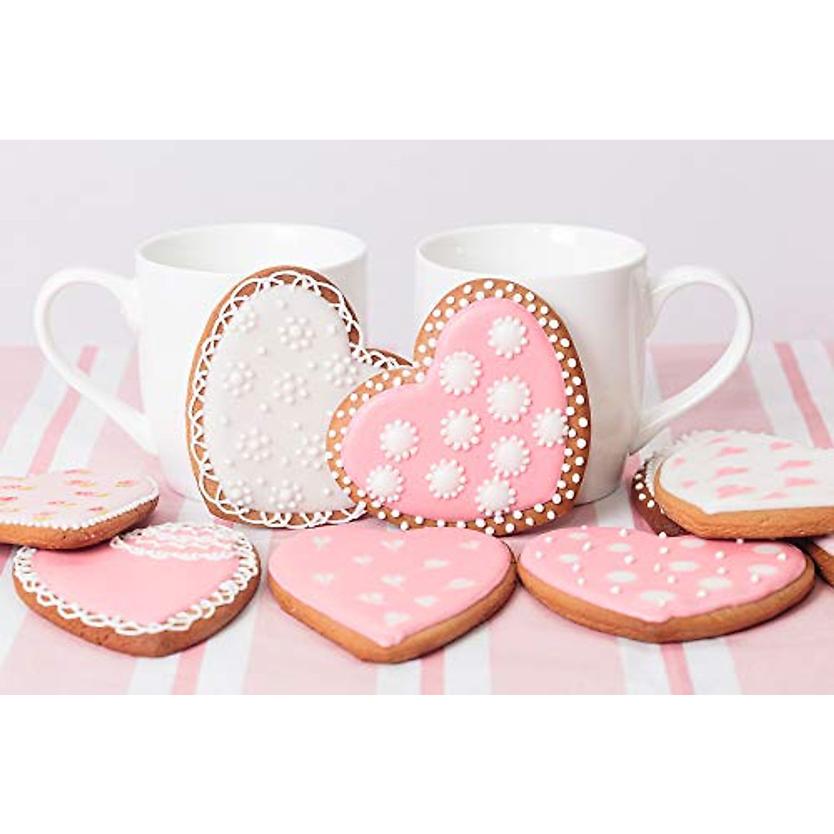 Fox Run Heart Shaped Cookie Cutters, 5-Piece Set with Storage Tin Included, Stainless Steel