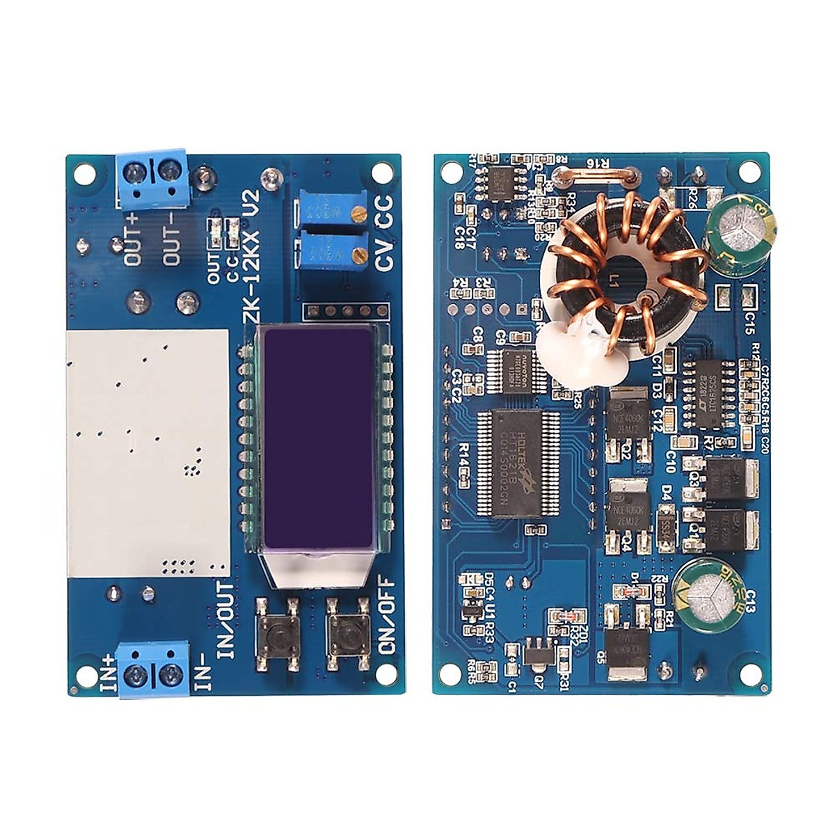 2 Pack Adjustable Voltage Regulator，AITRIP DC to DC 5.3V-32V to 1.2V-32V 12V Power Supply Module, 12A LCD Step Down Volt Transformer 160W CC CV Buck Converter Reducer