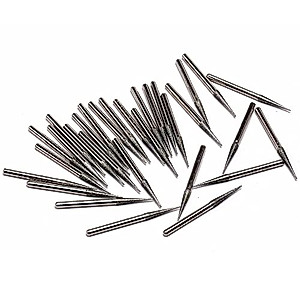 JINGLING 30Pcs 3.2mm Tapered Point Diamond Grinding Bit 1/8" Cone Rotary Burrs for Dremel