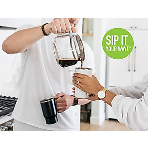 Reduce Travel Coffee Mug, 18 oz - Insulated Mug for Hot Tea, Coffee and Other Hot Drinks - With Flo-Motion Lid and Handle - Single-Serve and Cupholder Friendly - Eucalyptus