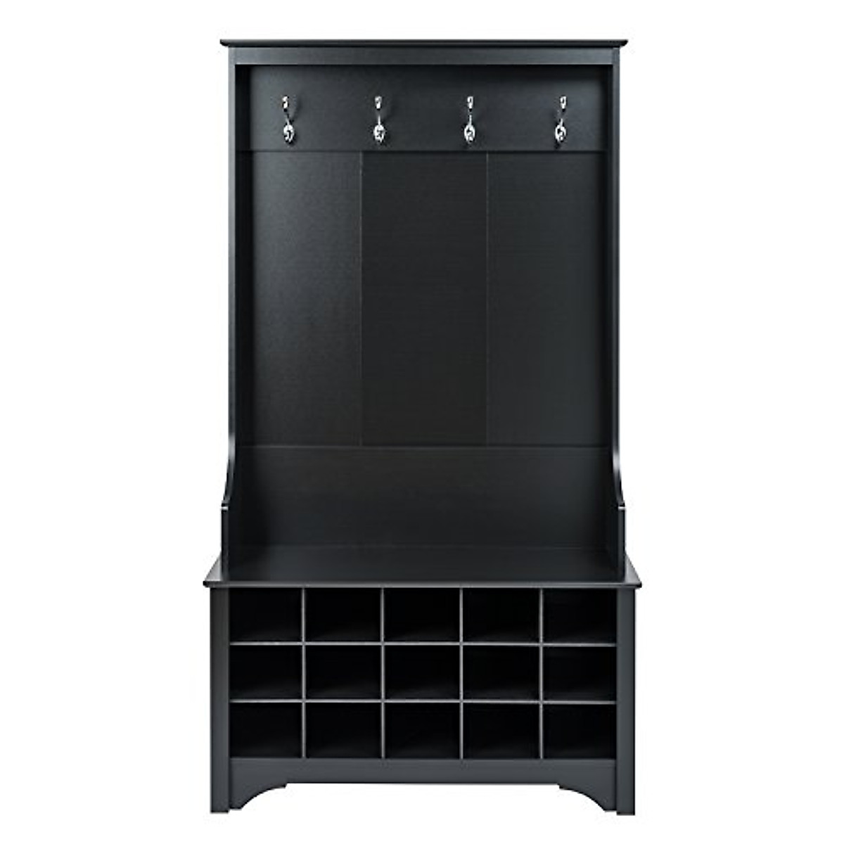 Prepac Hall Tree with Shoe Storage, Black