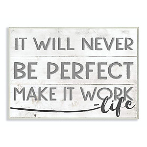 Stupell Industries Make It Work Inspirational Family Word, Design by Artist Daphne Polselli Art, 10x15, Wall Plaque