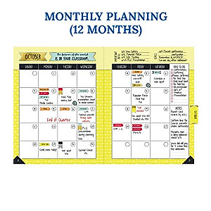 Carson Dellosa Aim High Teacher Planner, 8" x 11" Spiral Bound Planner With Planner Stickers, Daily Planner, Weekly Planner, Grade Book and Lesson Planner Book for Teachers