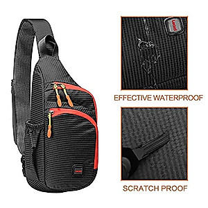 Lecxci Outdoor Chest Sling Bag Lightweight Waterproof Backpack for Man/Women(S,Black)