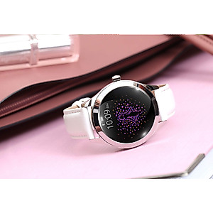 Smart Touch KW10 Ladies Smart Watch, IP68 Waterproof, Bluetooth | Sleep & Heart Rate Monitor, Pedometer, Physiological Reminder, Remote Camera| Smartwatch for Women w/Changeable Wrist Bands (White)