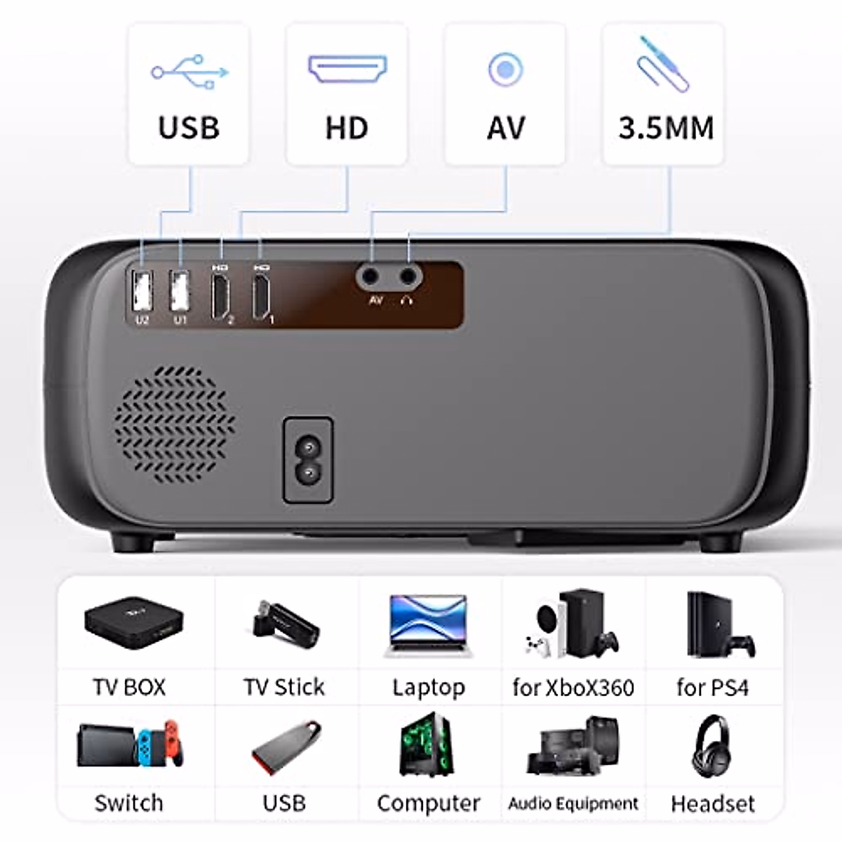 CXDTBH 1080p Projector Td97 Android Led Full Projector Video Proyector Home Theater 4k Movie Cinema Smart Phone Beamer ( Color : D )