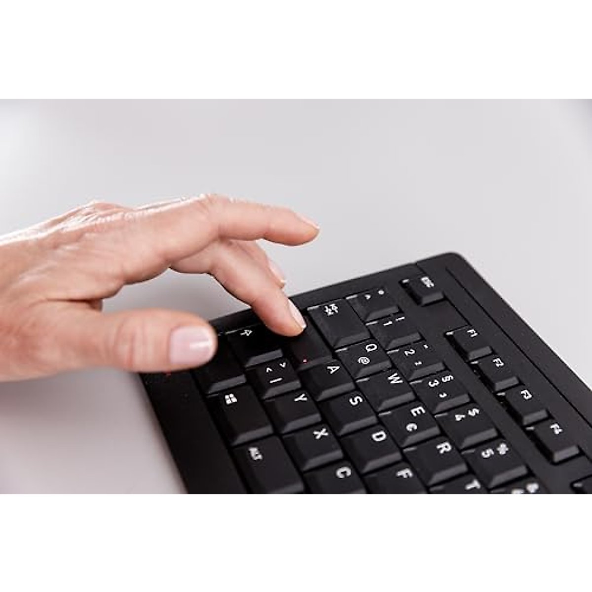 Cherry Stream Keyboard Wired USB SX Scissors Mechanism QWERTY Whisper-Quiet Silent Keystroke for Home Office, Work or Personal Computer. Black