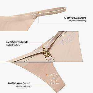 DEANGELMON G-string Thongs Women Underwear Thong Seamless Panties Stretch T-back Tangas Low Rise Microfiber Pack (5P6,M)