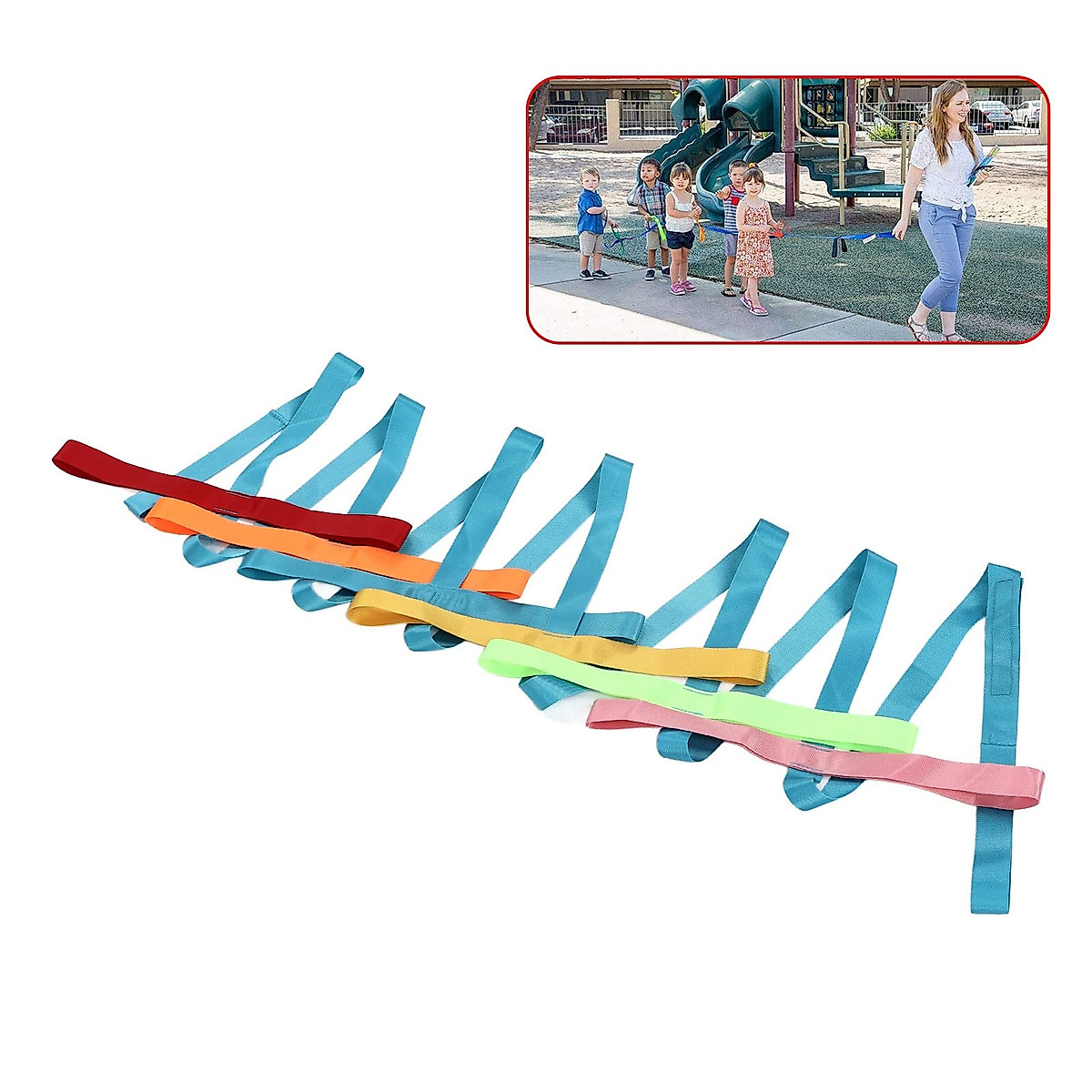 Safety Walking Rope, Sturdy 14 People Children Safety Walking Rope Nylon Webbing Portable Colorful for Daycare School