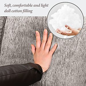 OPTOUGH Modern Chenille Fabric Convertible Sectional Sofa with Reversible Chaise,L-Shaped Couch 3-Seat Sofacair with 2 Pillows for Living Room,Apartment (84" Grey)