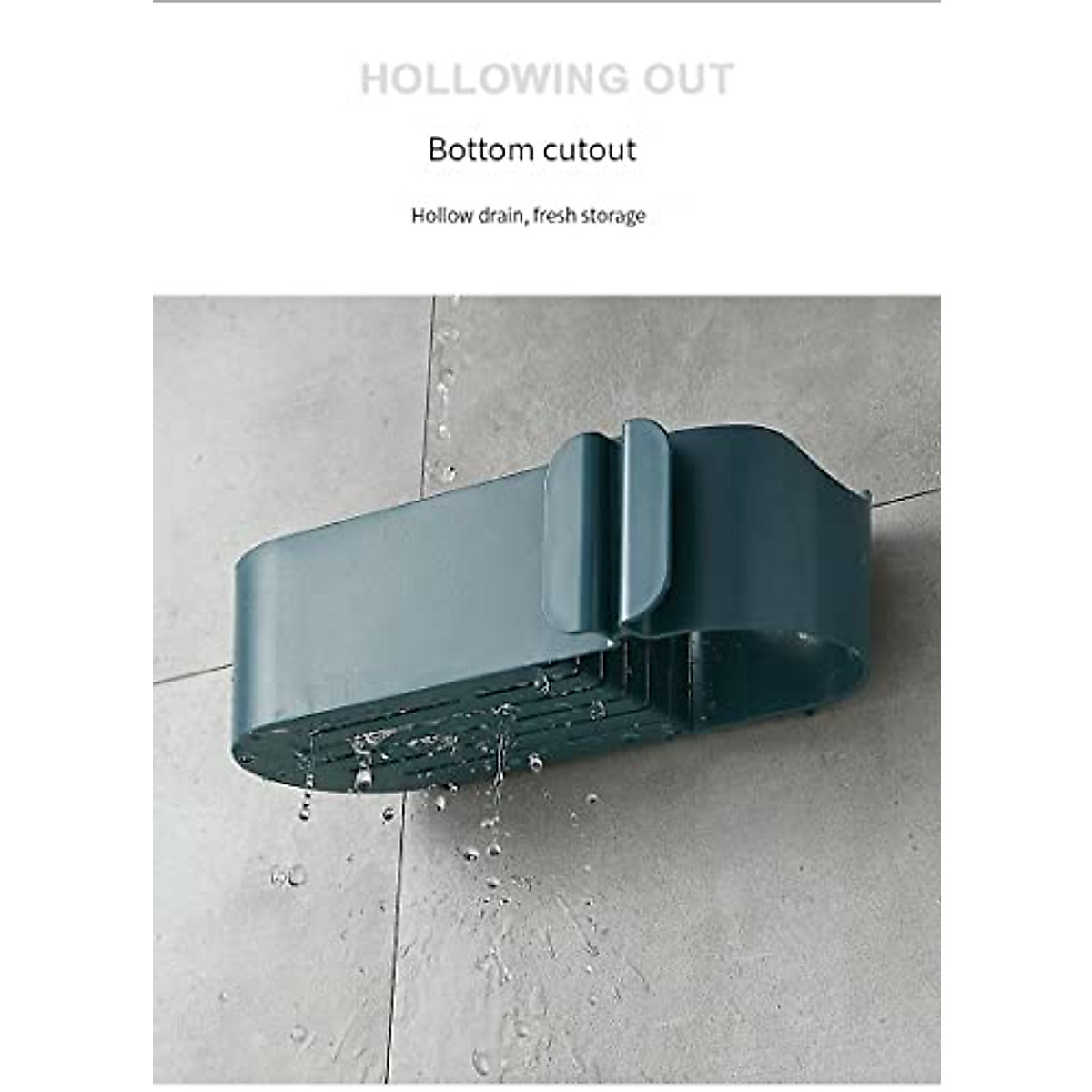 BRAIYV Wall Mounted Floating Shelf, Non-Drilling Adhesive Bathroom Organizer Ledge Shelf for Home Decor, Kitchen, Bedroom, Bathroom,Blue